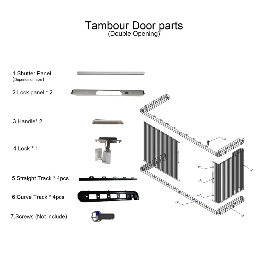Plastic Tambour door horizontally for cabinets customized by direct ...